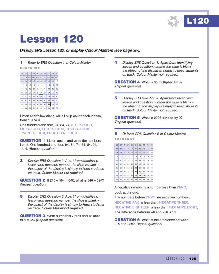 Sample Materials – Math Mastery Series